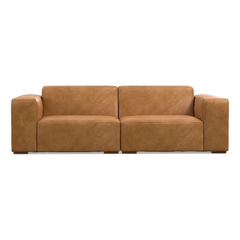 Rex 2-Seater Modular Sofa in Genuine Leather | Homesquare