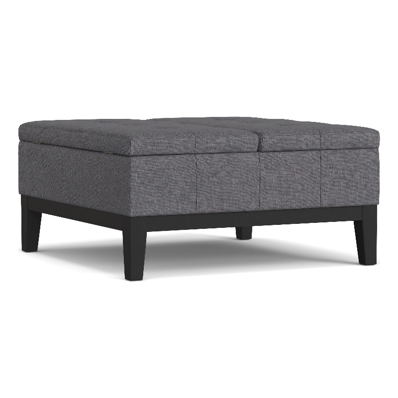 Dover 36 inch Wide Lift Top Coffee Table Storage Ottoman in Slate Grey ...