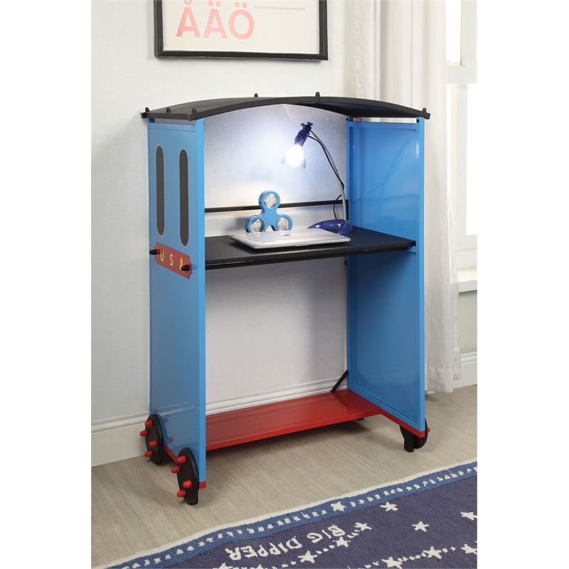 ACME Tobi Train Desk with Metal Tube in Blue and Red and Black ...