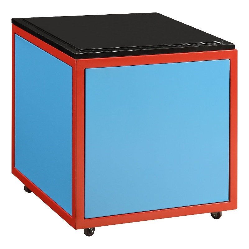 ACME Tobi Train Faux Leather Upholstered Convertible Storage Ottoman in ...