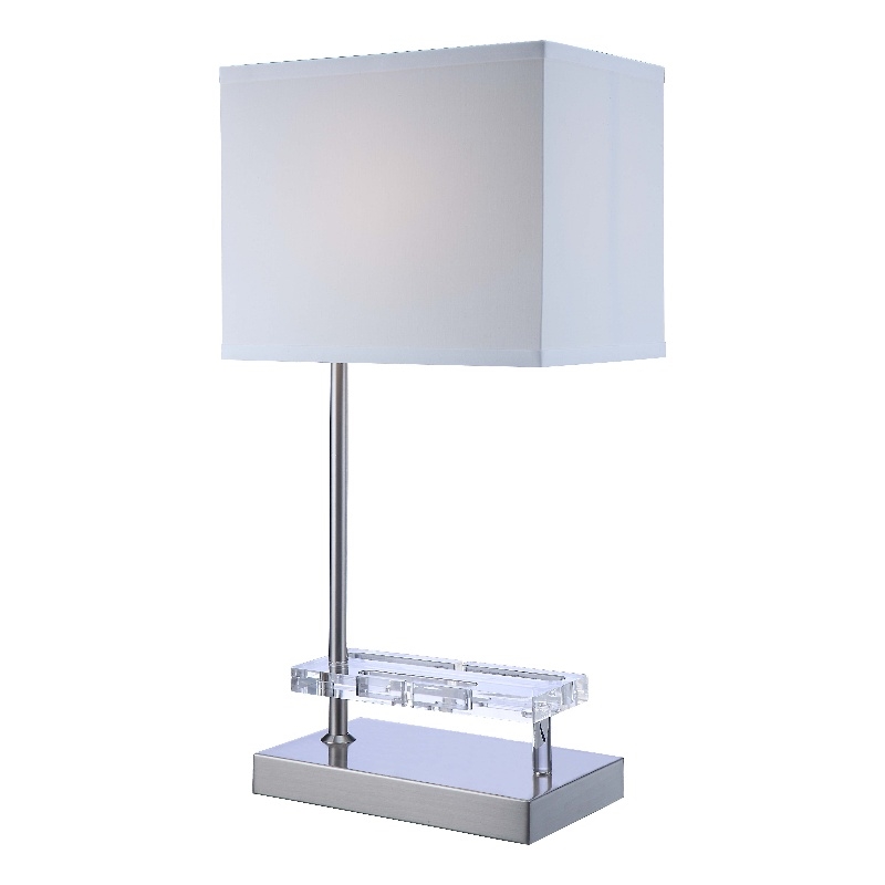 ACME Alain Metal Base Table Lamp with USB Dock in Sandy Nickel | Bush ...