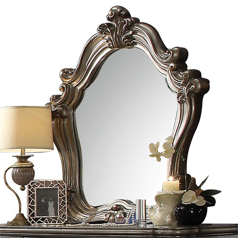 ACME Versailles Mirror in Antique Platinum | Cymax Business