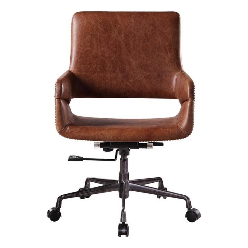 Acme Kamau Executive Office Chair with Lift in Vintage Cocoa Top Grain ...