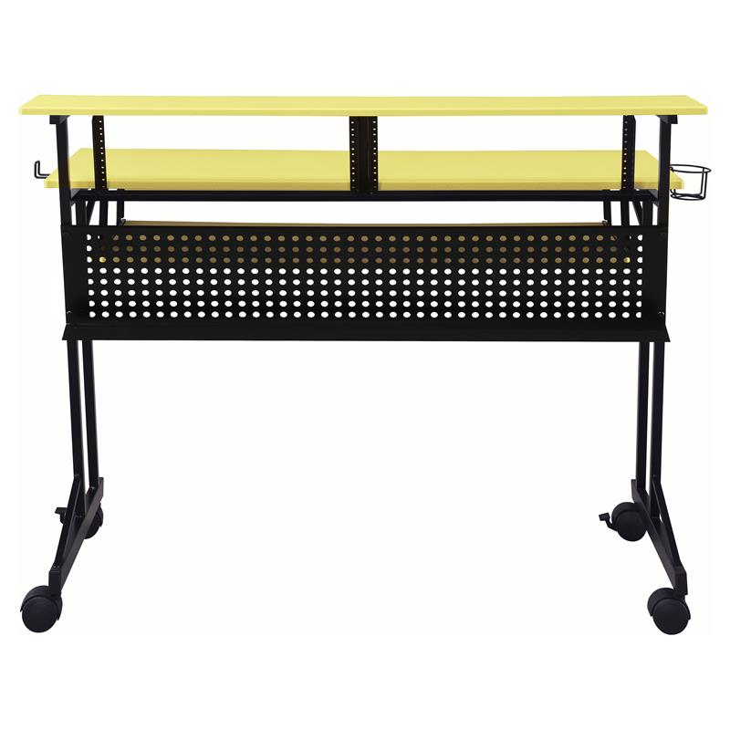 ACME Suitor Wooden Top Music Recording Studio Desk in Yellow and Black Cymax Business
