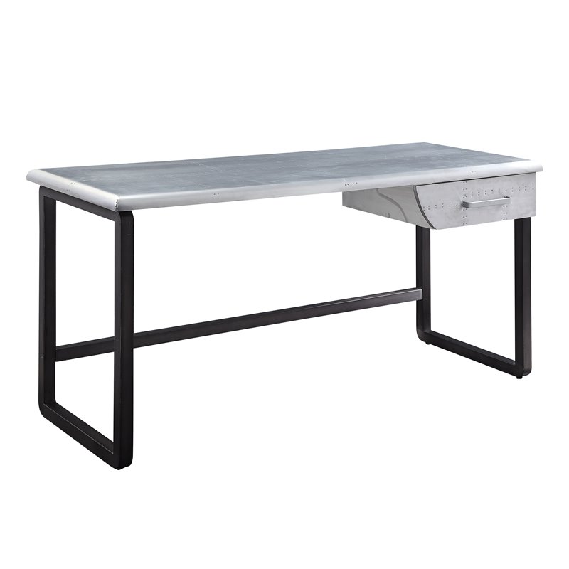 Acme Brancaster Metal Desk in Aluminum | Cymax Business
