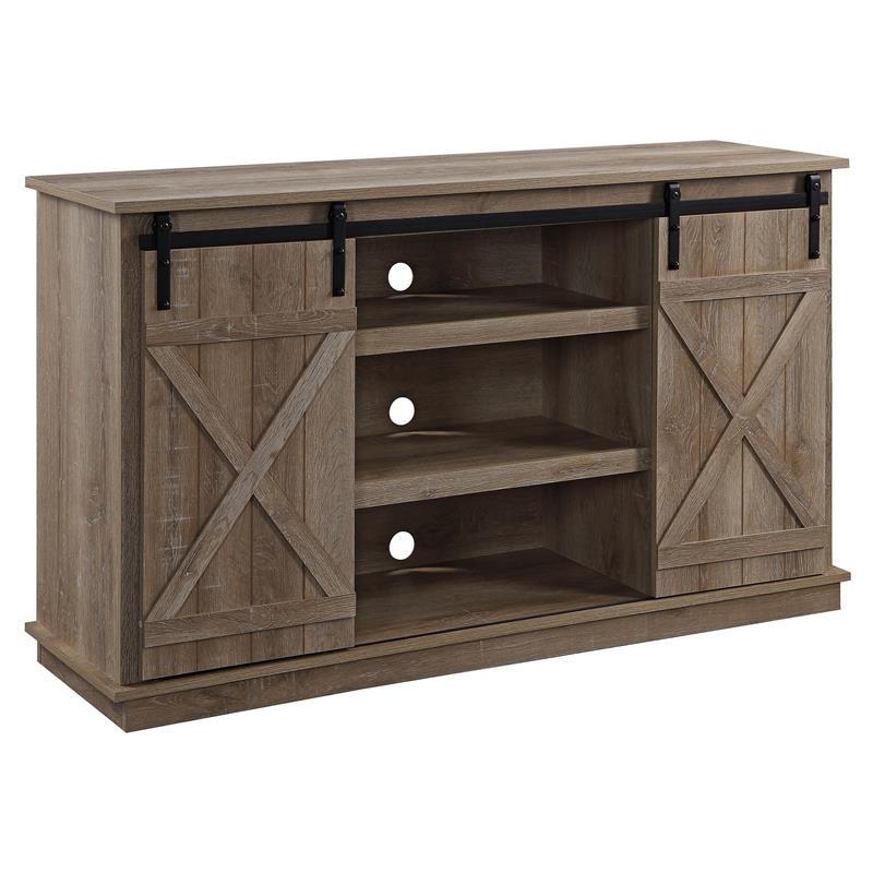 ACME Bellona Wooden 2-Door TV Stand with Cable Management Holes in Oak ...