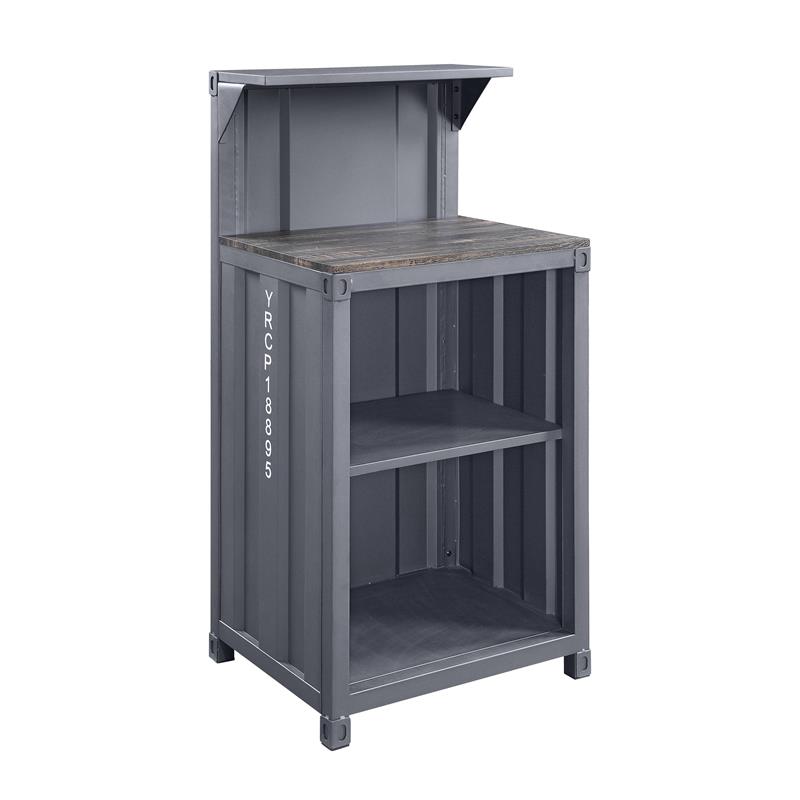 ACME Cargo Metal Reception Desk with 2 Open Compartments in Gunmetal ...
