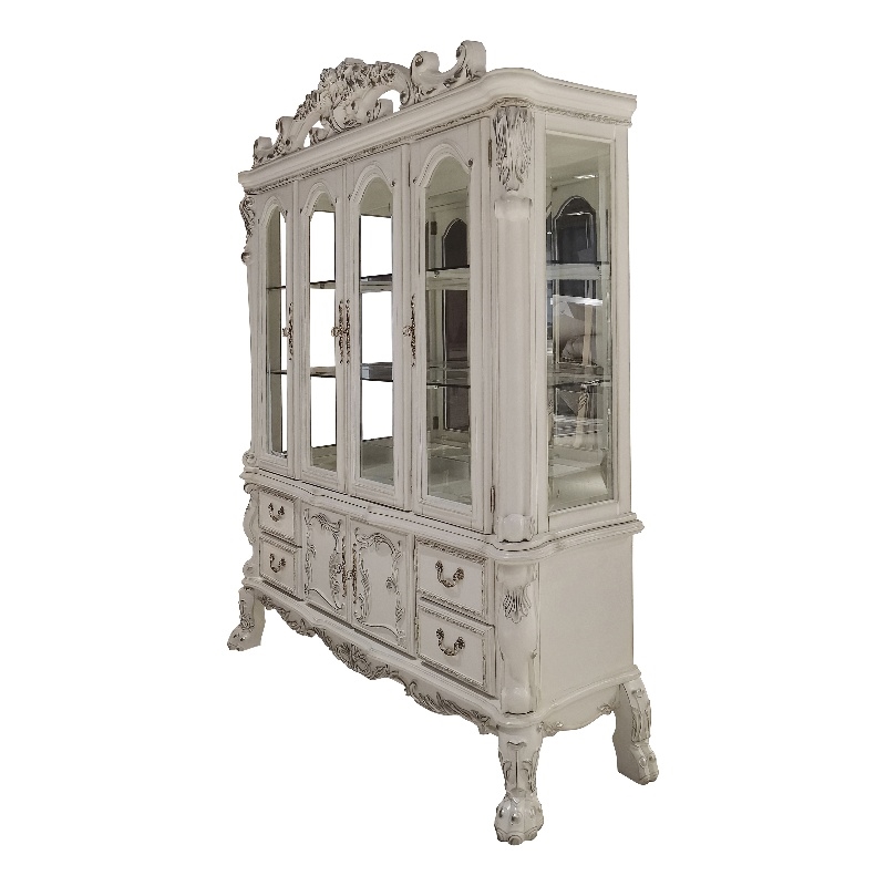 ACME Dresden 4-drawers Wooden Frame Hutch and Buffet in Bone White ...