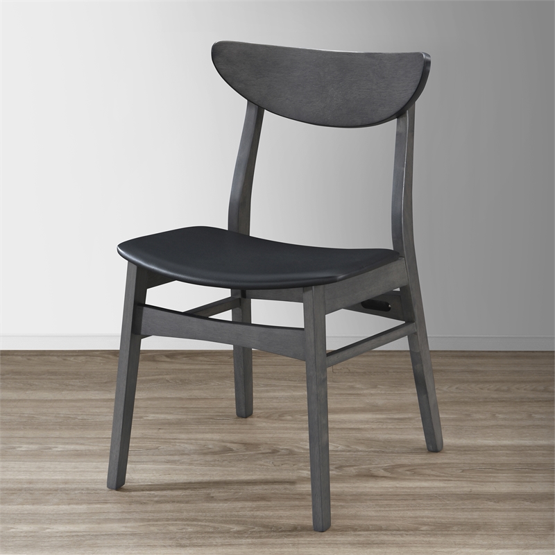 Capri Solid Wood Side Chairs (Set of 4) in Gray | Cymax Business