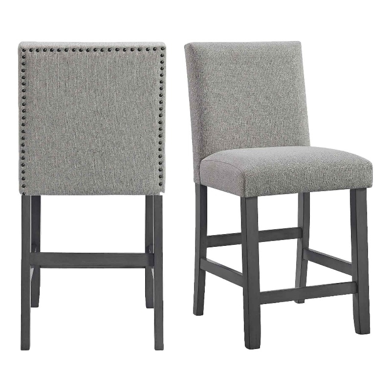 Picket House Furnishings Hester Counter Side Set Chair with Gray Fabric ...