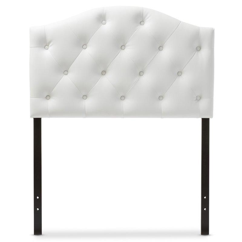 Myra Faux Leather Upholstered Twin Headboard in White | Cymax Business