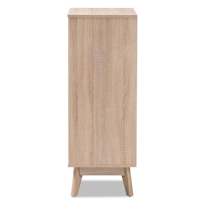 Hawthorne Collection 5 Drawer Wood Chest in Light Brown and Gray