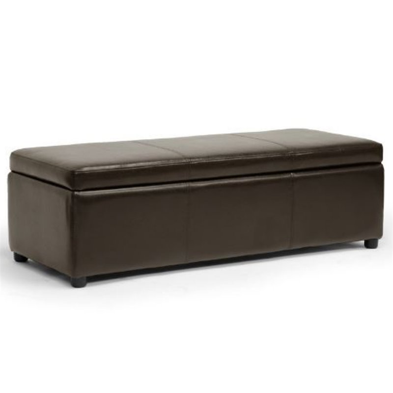 Baxton Studio Dennehy Faux Leather Multipurpose Storage Ottoman Bench ...