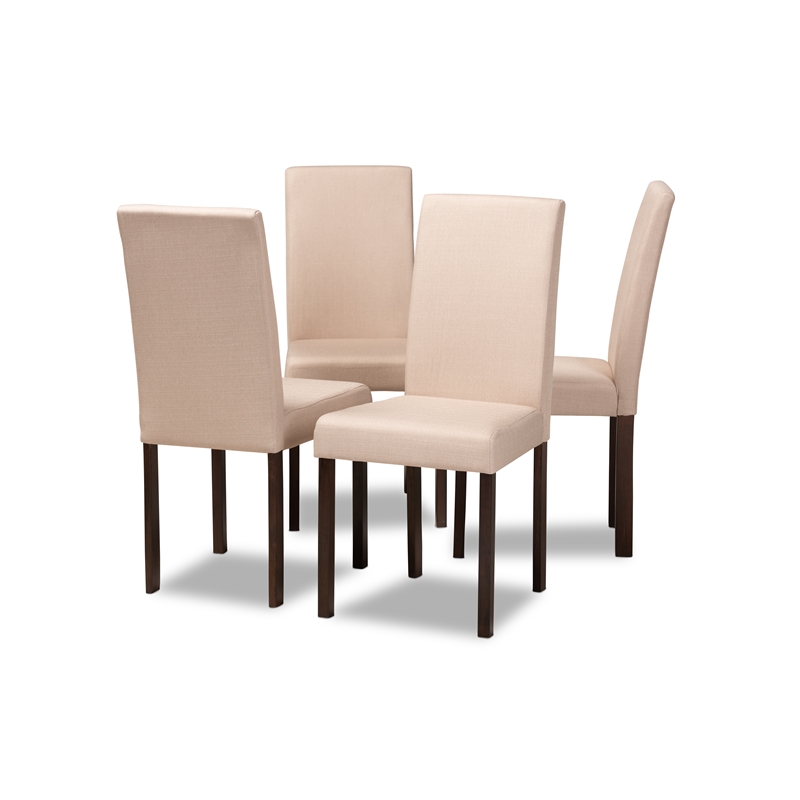 Baxton Studio Andrew Dining Side Chair in Beige (Set of 4)