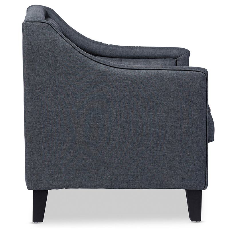 Baxton Studio Vienna Tufted Accent Chair in Gray and Black | Cymax Business