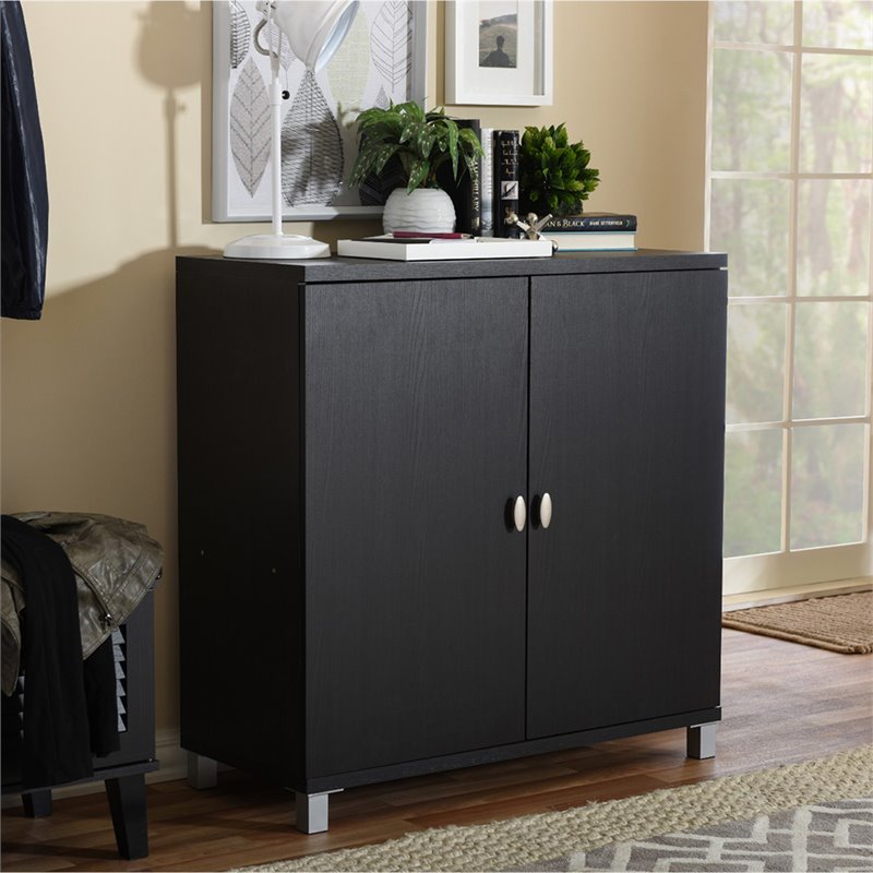 Baxton Studio Marcy Multipurpose Entryway Storage Cabinet in Brown ...