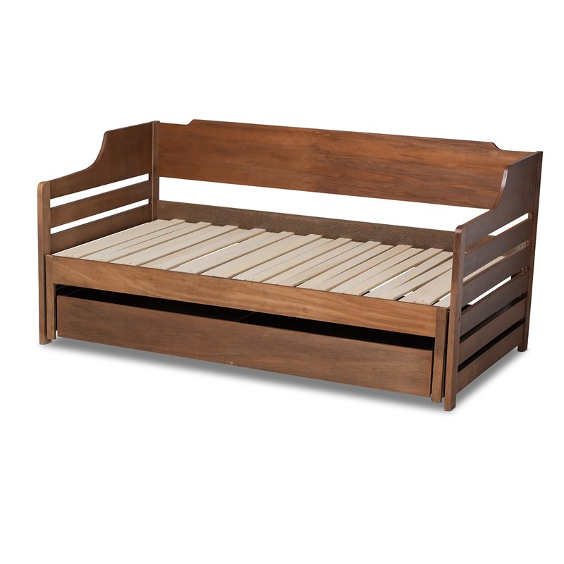 Baxton Studio Jameson Walnut Expandable Twin Size to King Size Daybed ...