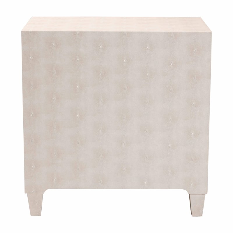 Baxton Studio Nira Modern Beige Faux Shagreen 3-Drawer Storage Cabinet