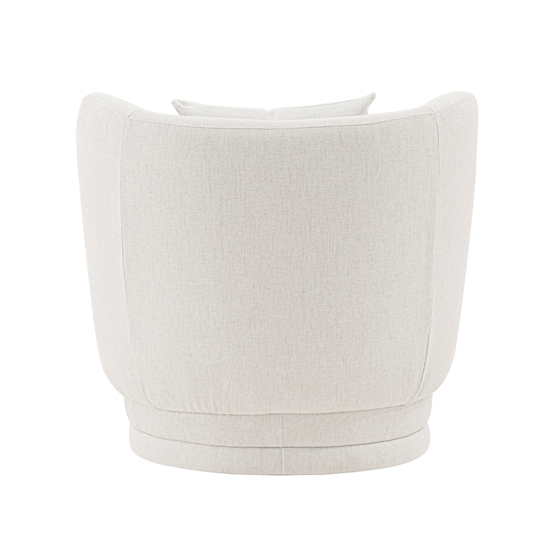 Manhattan Comfort Siri Accent Chair with Solid Wood Frame in Cream ...