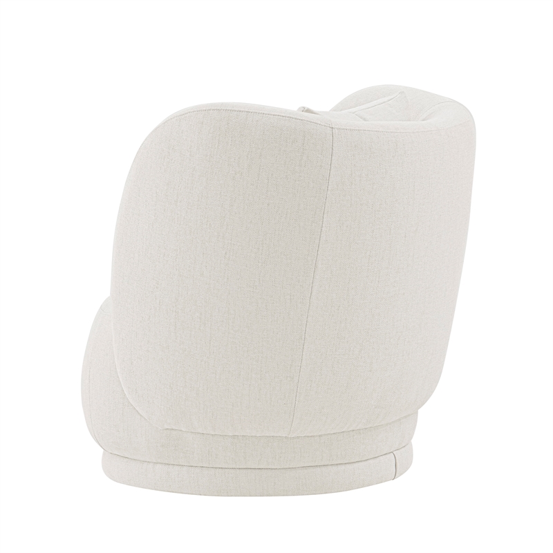 Manhattan Comfort Siri Accent Chair with Solid Wood Frame in Cream ...