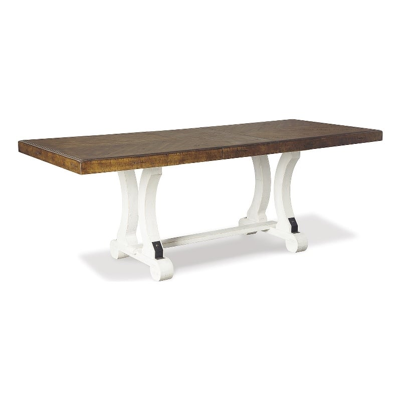 Signature Design by Ashley Valebeck Rectangular Dining Table in White ...