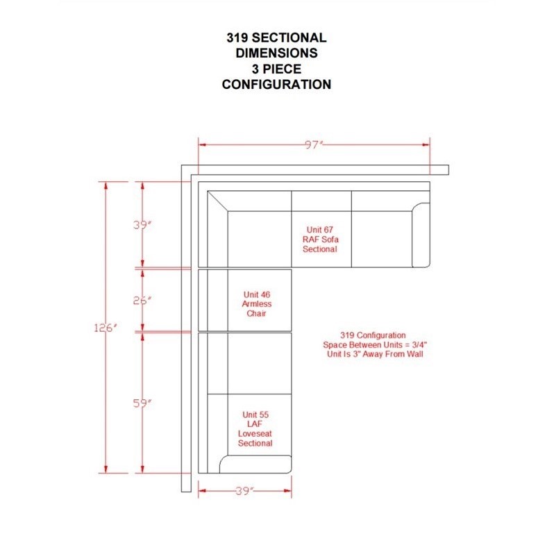 Ashley Larkinhurst 3 Piece Faux Leather Sectional in Earth - 31901-55 ...