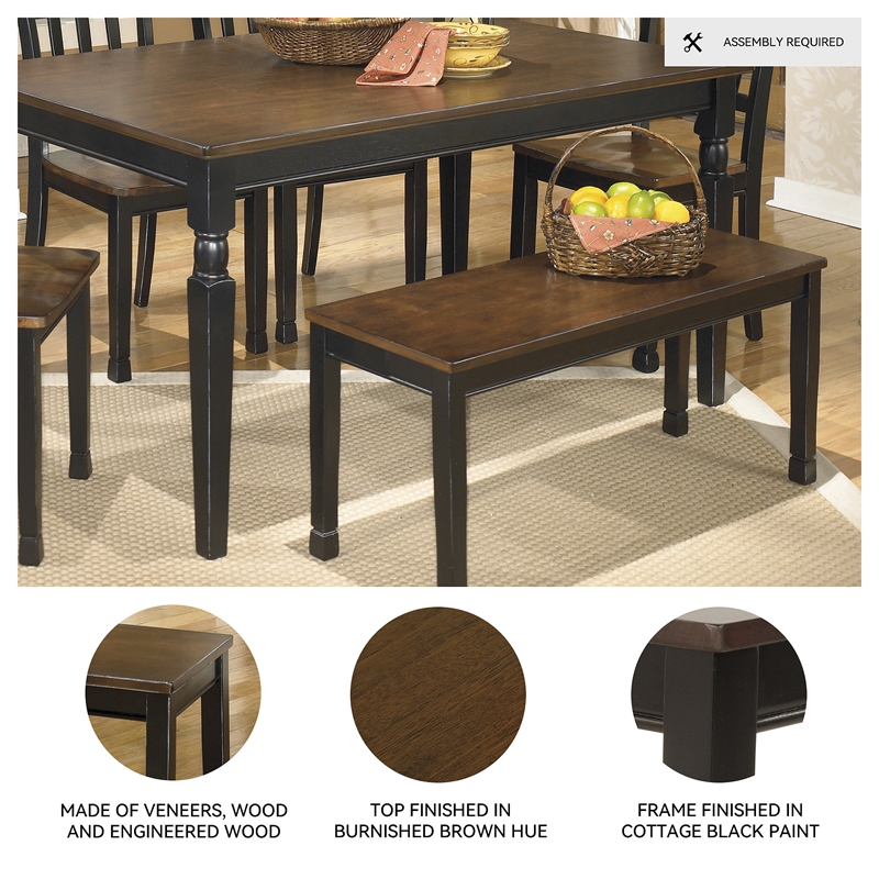 Signature Design by Ashley Owingsville Large Dining Bench in Black and ...