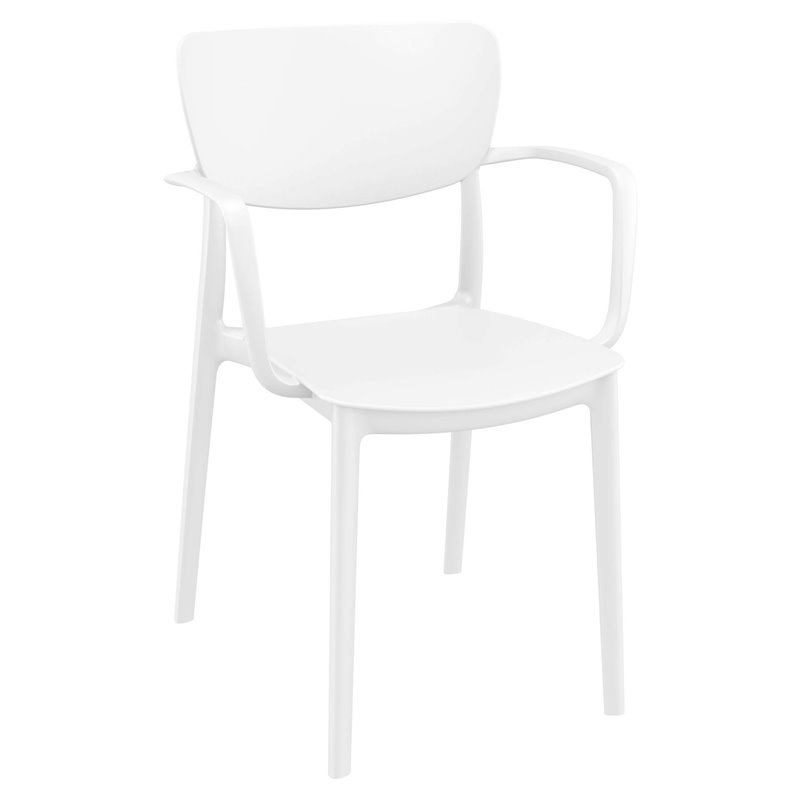 Compamia Lisa Outdoor Dining Arm Chair in White Finish | Bush Furniture ...