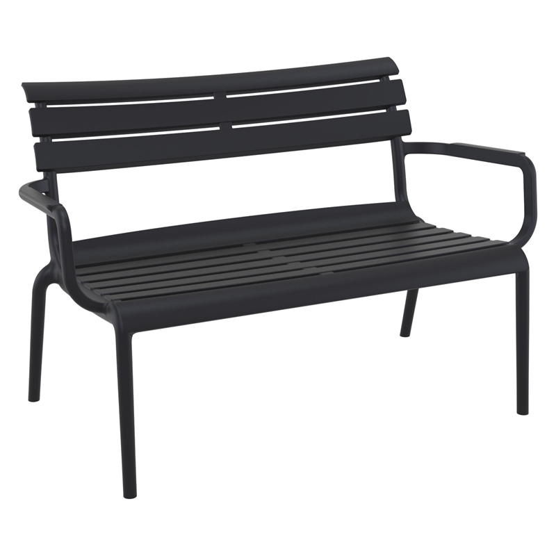 Compamia Paris Outdoor Bench Black | Bush Furniture Collection