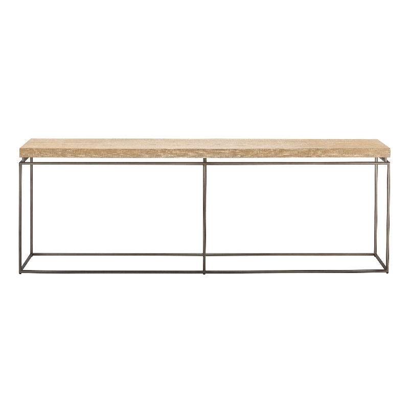 Universal Modern Farmhouse Watts Console Table in Tan Natural Oak ...