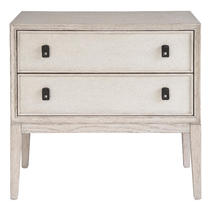 Universal Coalesce Presley Two Drawer Nightstand in Gray Oak Wood with ...