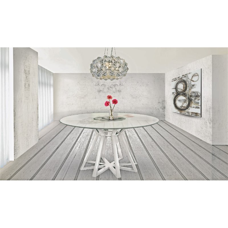 Casabianca Star Round Dining Table in White - CB-3476
