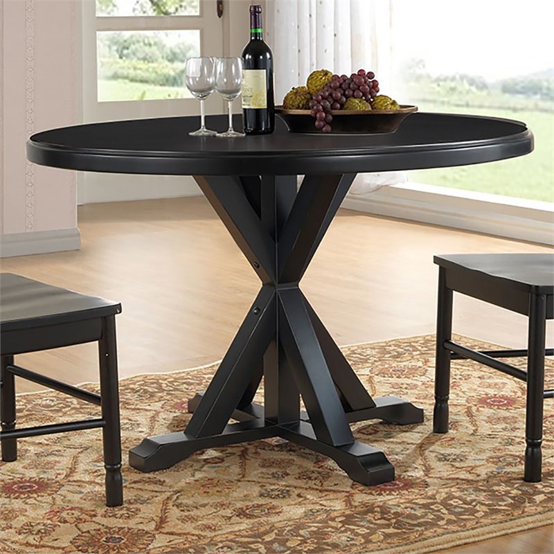 Carolina Classics Eila X Base Dining Table in Antique Black | Cymax ...