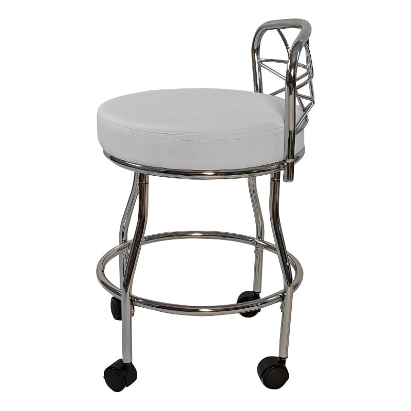 Carolina Classics Diana X-Back Vanity Bench with Casters in Chrome