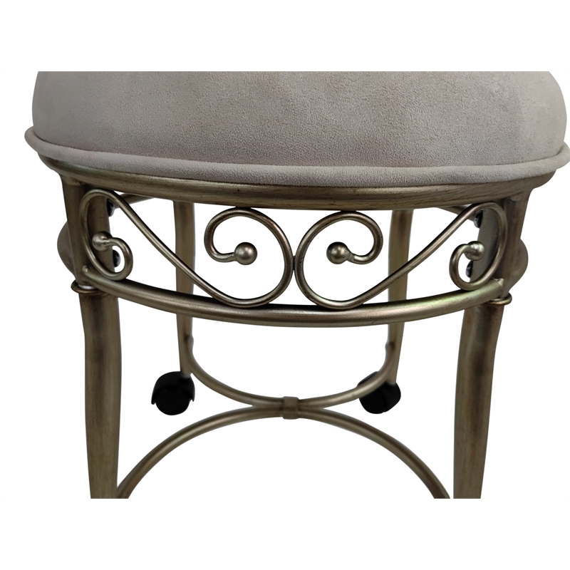 Victorian Vanity Stool - Silver | Cymax Business