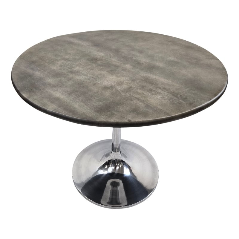 Alden Wood Top 36" Round Dining Table - Fog Gray | Homesquare