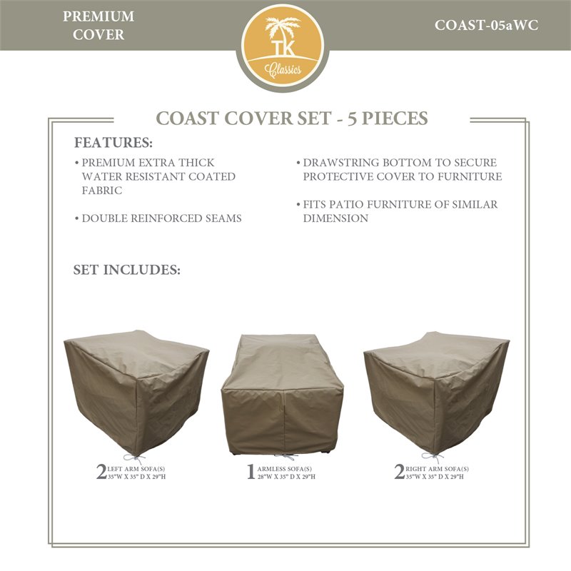 TK Classics Coast Patio Protective Cover Set 05a in Beige | Homesquare
