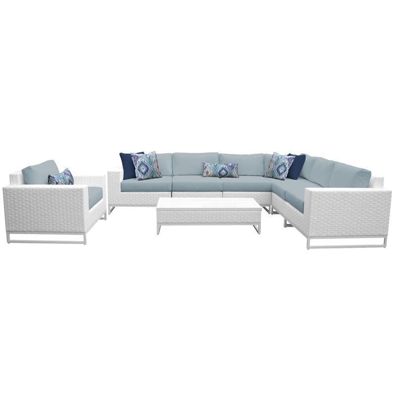 Miami 8 Piece Outdoor Wicker Patio Furniture Set 08b in Spa