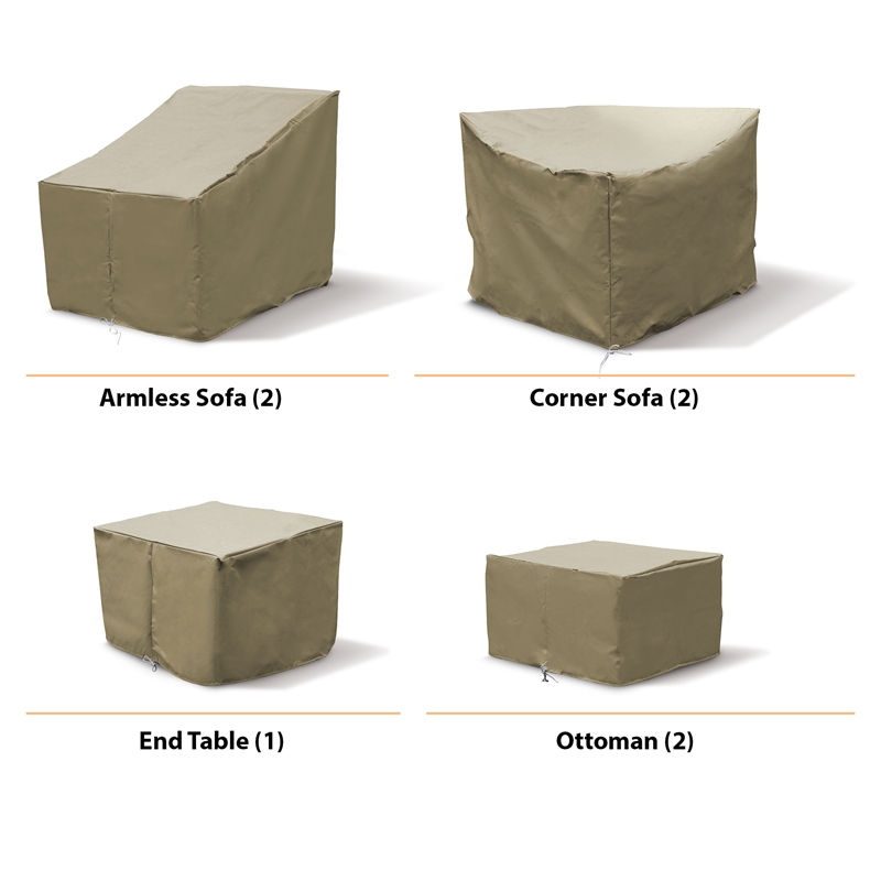 TK Classics 7 Piece Patio Protective Cover Set for Florence 7 Piece ...