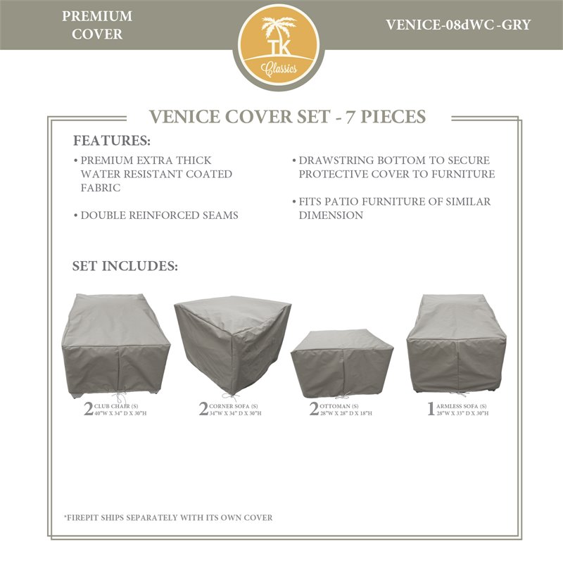 VENICE-08d Protective Cover Set in Gray | Homesquare