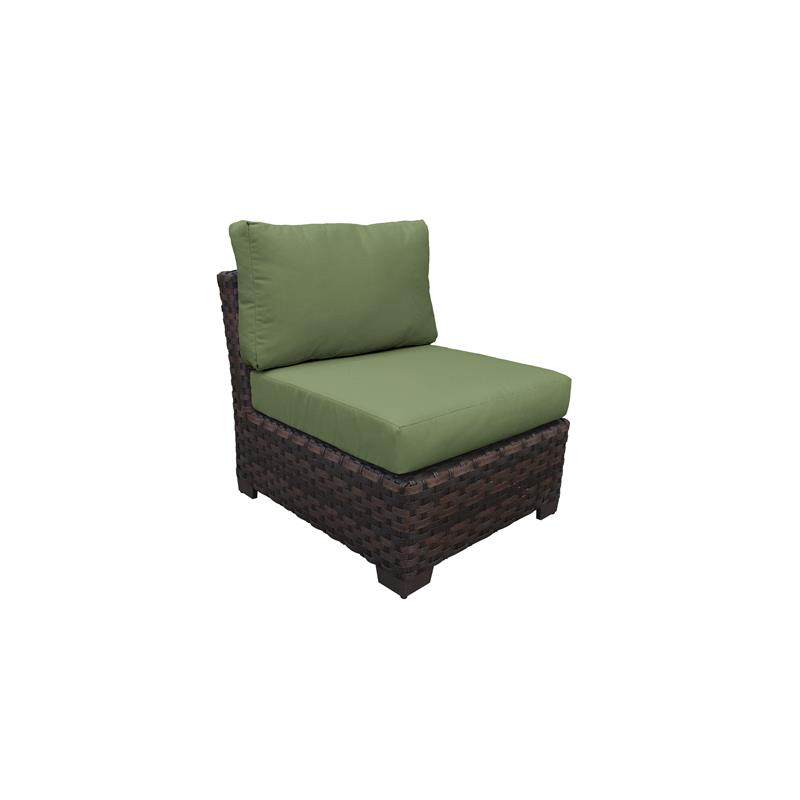 kathy ireland River Brook 7 Piece Wicker Patio Furniture Set 07a in Cilantro Homesquare