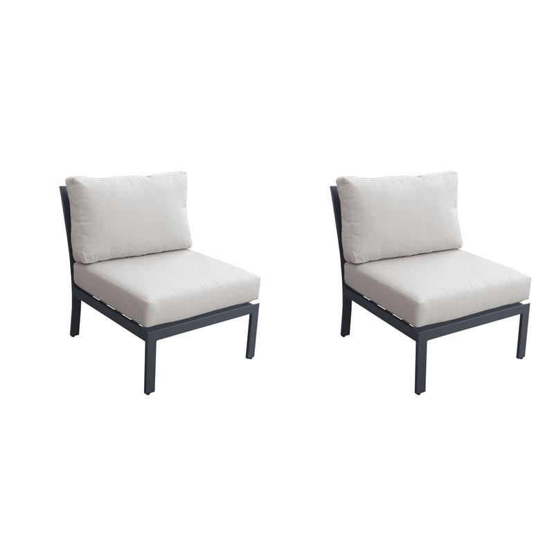TK Classics Lexington Armless Sofa in Ash (Set of 2) | Homesquare