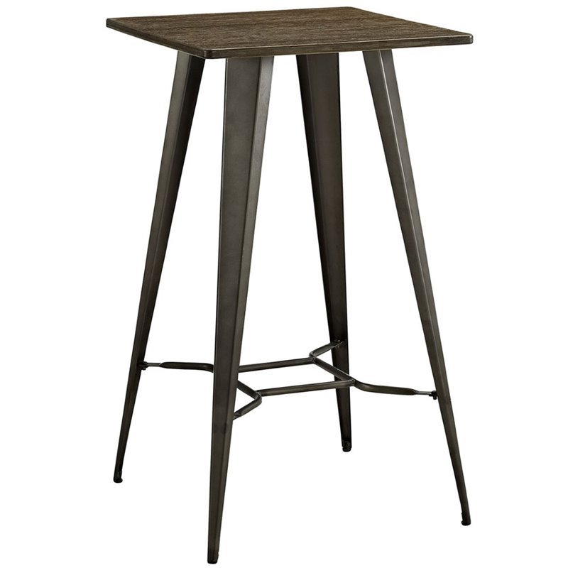 Modway Direct Square Pub Table in Brown | Cymax Business