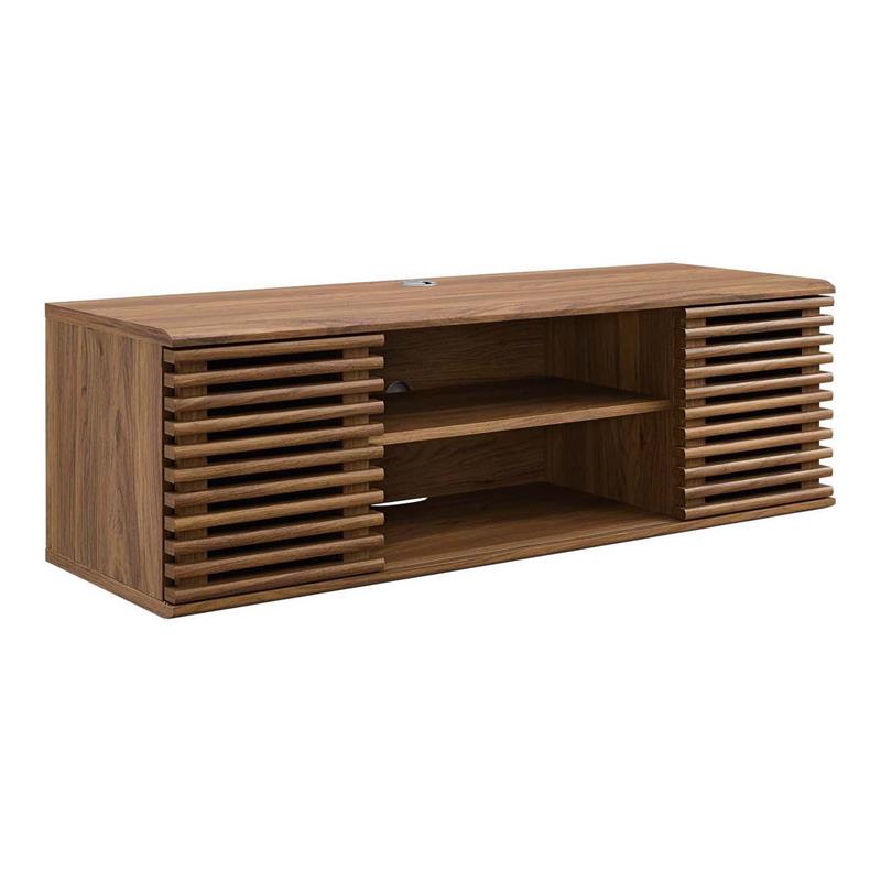 Modway Render Wood Wall-Mount Media Console TV Stand for TVs up to 50 ...