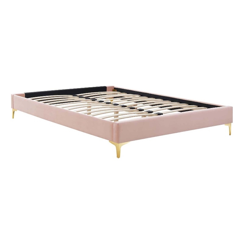 Modway Sutton Full Modern Performance Velvet Bed Frame in Pink | Homesquare
