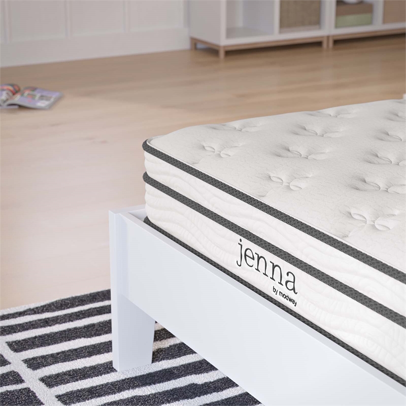 Jenna 6 Innerspring and Foam Narrow Twin Mattress in White BushFurnitureCollection