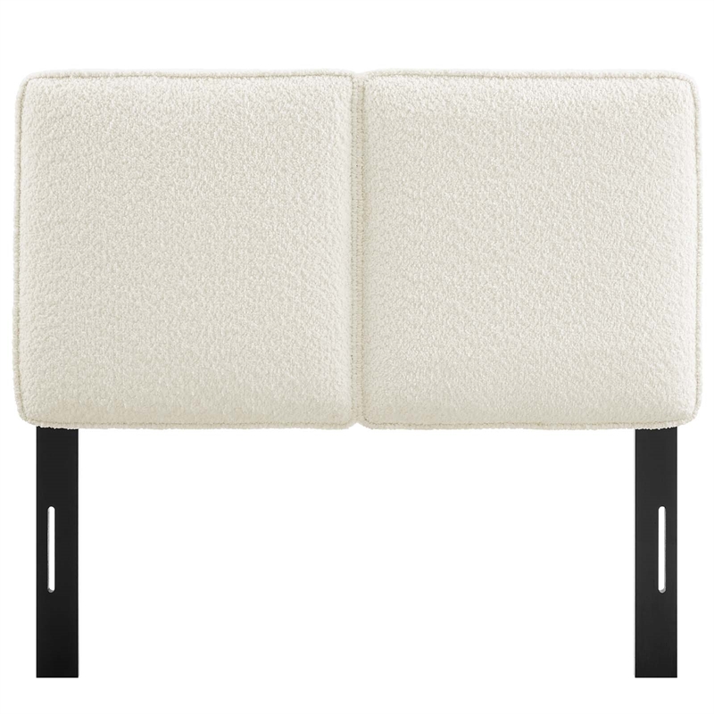 Lindee Boucle Fabric Twin Headboard in Cream