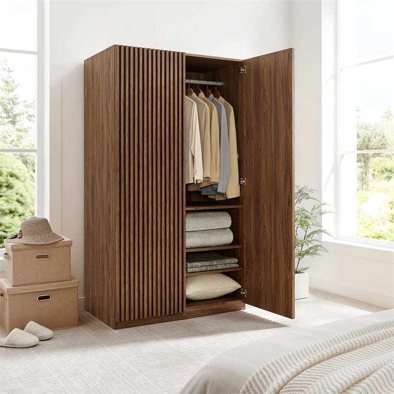 Render Wardrobe Closet in Walnut | Cymax Business