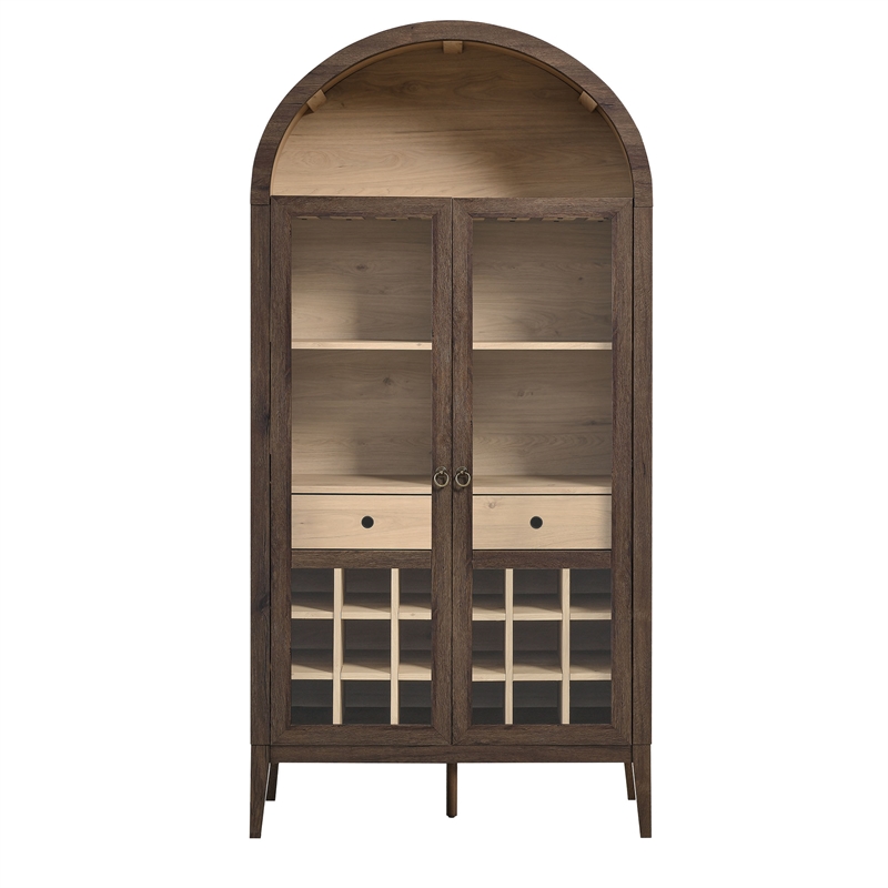 Nolan Arched Bar Cabinet in Dark Walnut