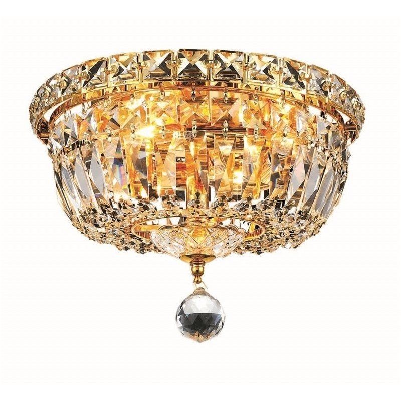 Elegant Lighting Tranquil 10" 4 Light Royal Crystal Flush Mount | Cymax ...